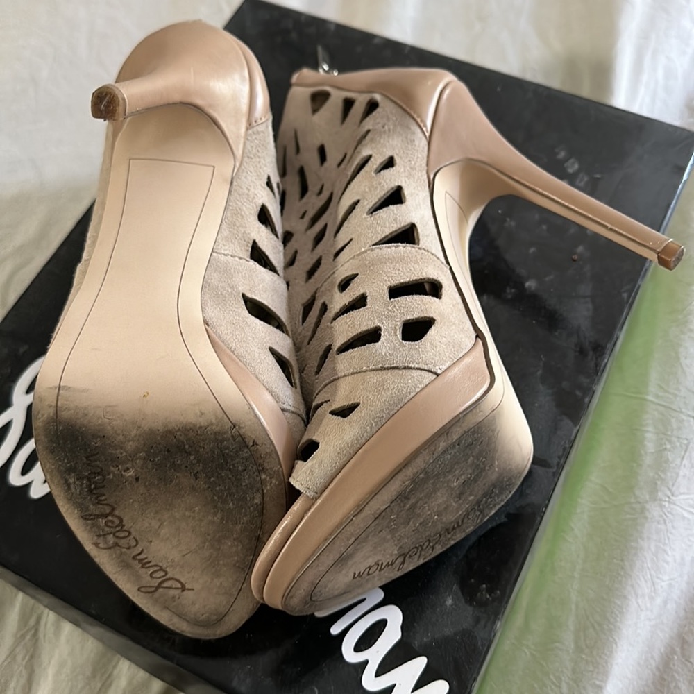 Sam Edelman Ellie Heels Caged Heels, Taupe Or Tan Col… - Gem
